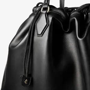 JIMMY CHOO Large Nappa Leather Drawstring Tote With Embossed Logo