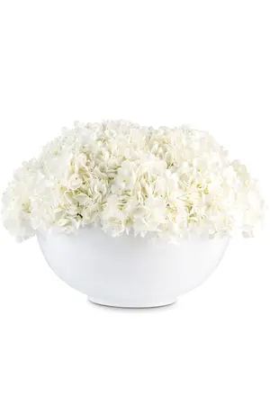COCOBELLA Lumi Large Realtouch Hydrangea Centerpiece - Snow