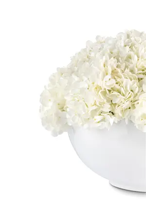 COCOBELLA Lumi Large Realtouch Hydrangea Centerpiece - Snow