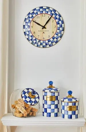 MACKENZIE-CHILDS Royal Check Enameled Steel Wall Clock