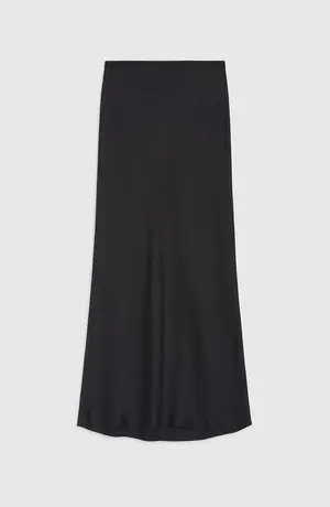 ANINE BING Silk Midi Skirt - Black