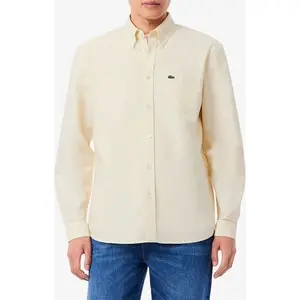 Lacoste Regular Fit Oxford Button-down Shirt - Beige