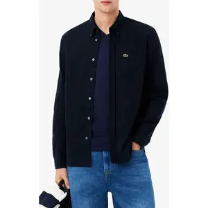 Lacoste Regular Fit Oxford Button-down Shirt - Navy Blue
