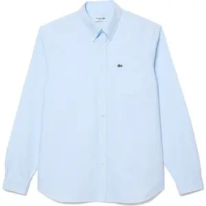Lacoste Regular Fit Oxford Button-down Shirt - White/blue
