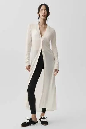 Alo Yoga Sheer Cashmere Long Cardigan - Ivory