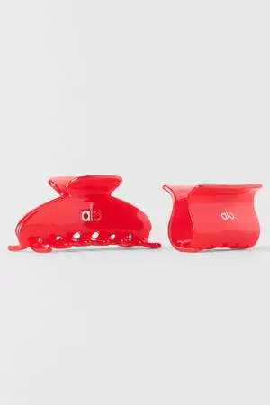 Alo Yoga Effortless Claw Clip 2-pack - Bright Red