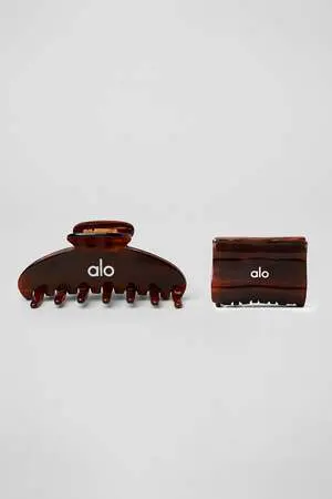 Alo Yoga Effortless Claw Clip 2-pack - Brown Tortoise