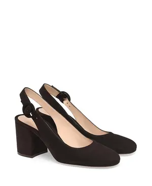GIANVITO ROSSI Joelle Slingback Pumps - Brown Leather