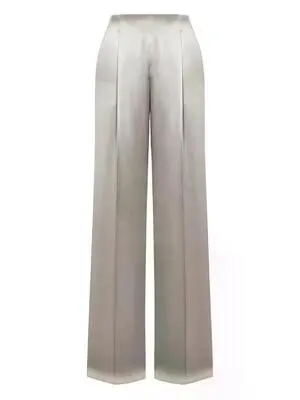 Alberta Ferretti Satin High-waisted Trousers