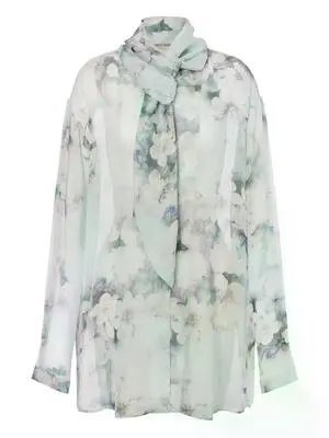 Alberta Ferretti Scarf-collar Button-down Shirt