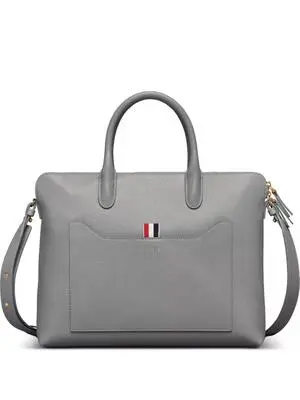 Thom Browne Leather Tote Bag - Grey