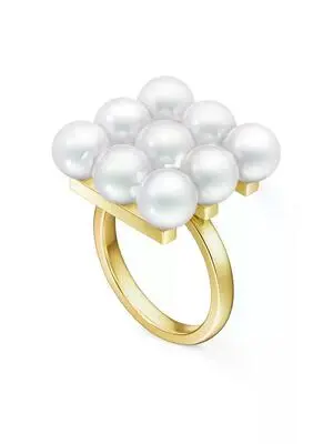 TASAKI 18k Yellow Akoya Pearl Balance Build Ring - Gold