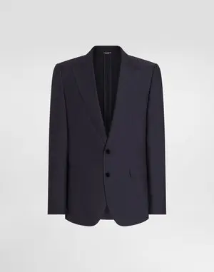 Dolce & Gabbana Single-breasted Silk-blend Gabardine Taormina Jacket - Blue