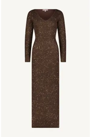 Lela Rose Sequin Knit V-neck Dress