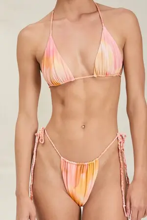 Devon Windsor Winona Braided Triangle Bikini Top - Orange