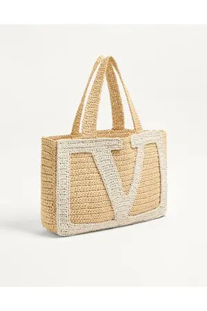 Valentino Garavani Viva Superstar Large Raffia Shopping Bag - Natural