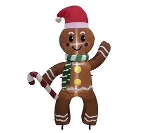 NORTHLIGHT Inflatable Gingerbread Yard Christma Decor 5 - One-color