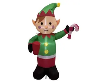 NORTHLIGHT Lighted Inflatable Elf Yard Christma Decor 4.25 - One-color