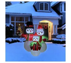 NORTHLIGHT Prelit Inflatable Snowman Yard Chris Mas Decor 4
