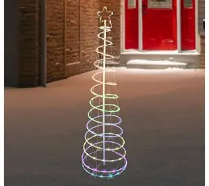 NORTHLIGHT 6' Led Multi Function Yard Spiral Ch Ristmas Tree