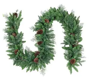 NORTHLIGHT Christmas Garland With Pinecones 10' X 15 - One-color