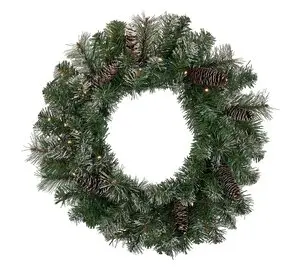 NORTHLIGHT Prelit B/o Christmas Wreath 24' Led Ights - One-color