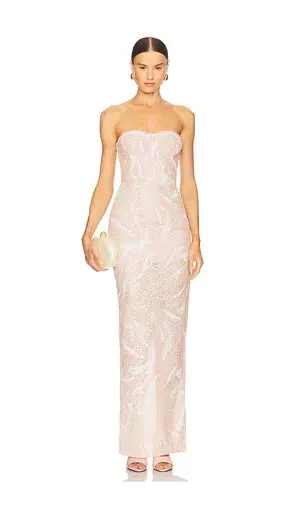 BRONX BANCO Dahlia Strapless Maxi Dress