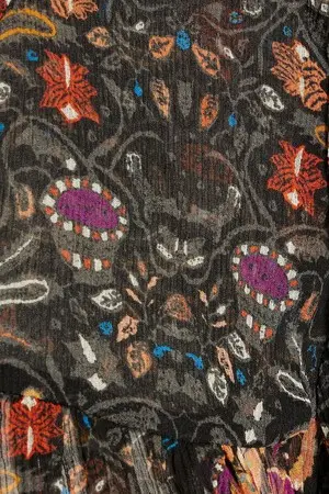 Isabel Marant Étoile Ametissae Pintucked Printed Silk-crepon Blouse