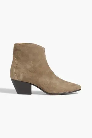 Isabel Marant Dacken Suede Ankle Boots - Taupe