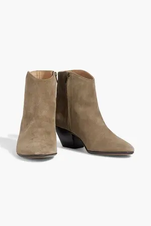 Isabel Marant Dacken Suede Ankle Boots - Taupe