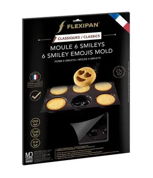 SILPAT Flexipan 6 Smiley Emojis Premium Silicone Baking Pan