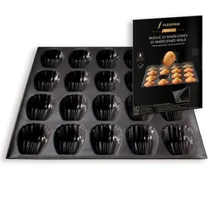 SILPAT Flexipan 20 Madelines Premium Silicone Baking Pan - Black