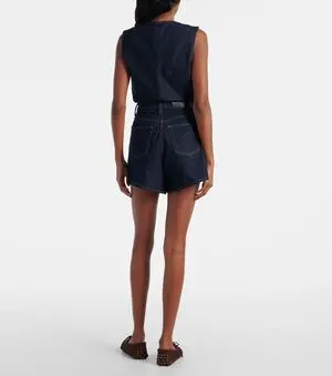 7 For All Mankind Kori High-rise Denim Shorts - Blue
