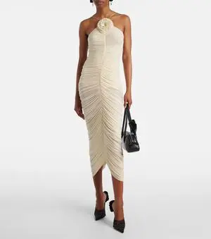 Magda Butrym Ruched Halterneck Midi Dress