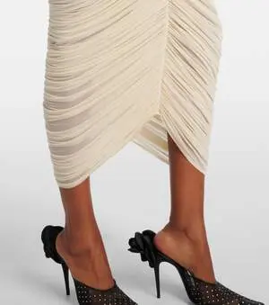 Magda Butrym Ruched Halterneck Midi Dress