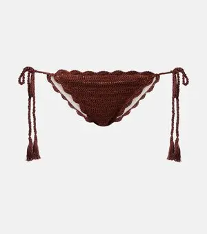 Anna Kosturova Crochet Cotton Bikini Bottom - Brown