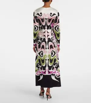 La DoubleJ Clingy Swing Printed Midi Dress - Multicoloured