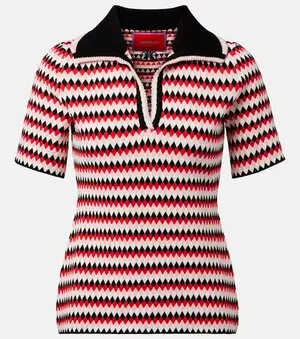 La DoubleJ Checkers Knitted Polo - Multicoloured
