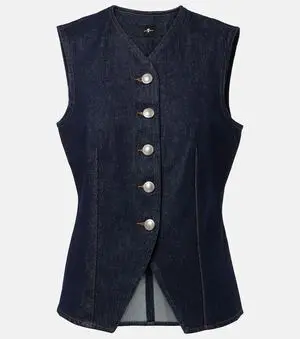 7 For All Mankind Denim Vests For Women