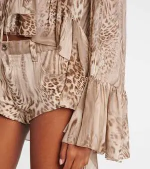 Blumarine Leopard-print Chiffon Top