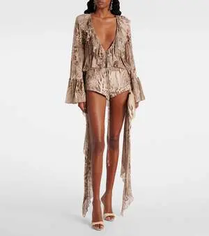 Blumarine Leopard-print Chiffon Top