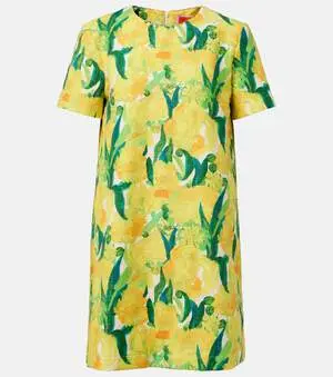 La DoubleJ Swing Printed Cotton Minidress - Yellow