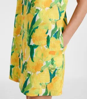 La DoubleJ Swing Printed Cotton Minidress - Yellow
