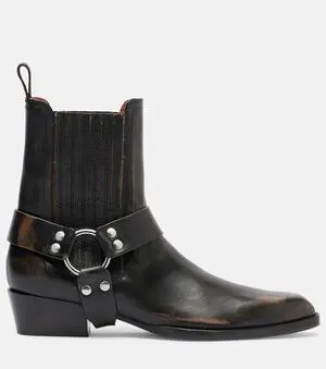 Paris Texas Helena Leather Biker Boots - Black