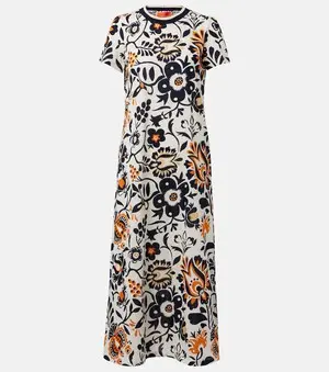 La DoubleJ Sporty Swing Cotton Jersey Midi Dress - Multicoloured