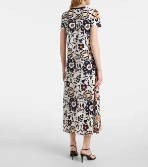 La DoubleJ Sporty Swing Cotton Jersey Midi Dress - Multicoloured