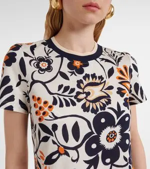 La DoubleJ Sporty Swing Cotton Jersey Midi Dress - Multicoloured
