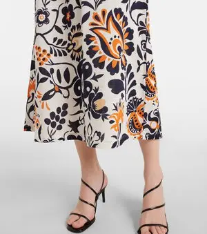 La DoubleJ Sporty Swing Cotton Jersey Midi Dress - Multicoloured