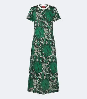 La DoubleJ Sporty Swing Cotton Jersey Midi Dress - Multicoloured
