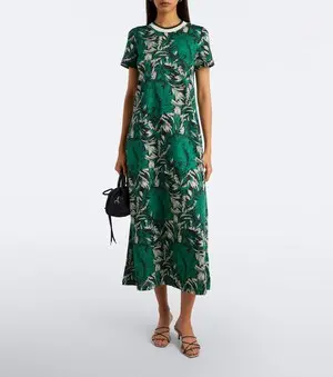 La DoubleJ Sporty Swing Cotton Jersey Midi Dress - Multicoloured